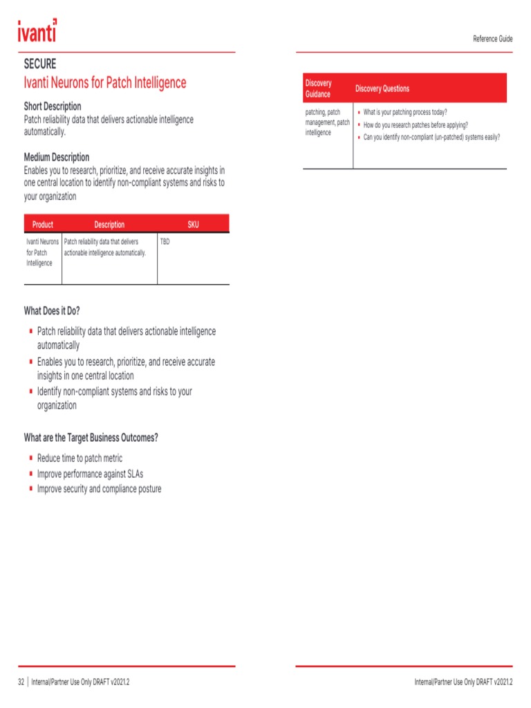 Ivanti Neurons for Patch Intelligence Guide | PDF