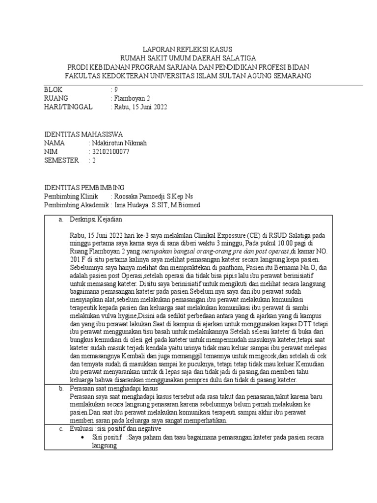Laporan Refleksi Kasus | PDF