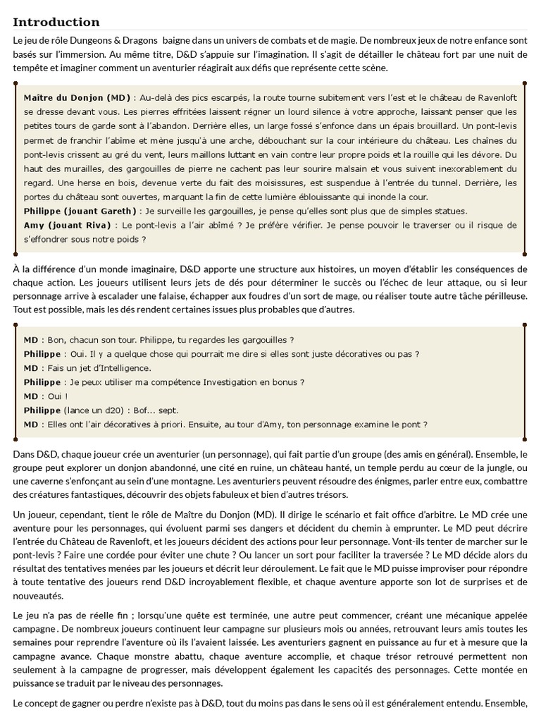 Introduction à Dungeons & Dragons 5e | PDF | Donjons et dragons | Dé