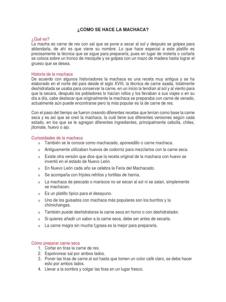 Cómo Se Hace La Machaca | PDF | Salsa | Cilantro