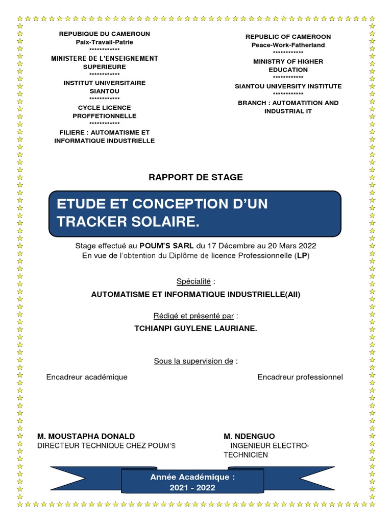 Étude et Conception d'un Tracker Solaire | PDF | Panneau solaire ...