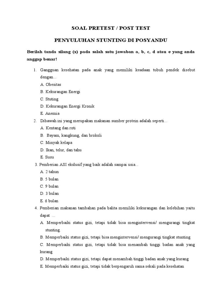 Soal Pretest Dan Post Test Vignettee | PDF