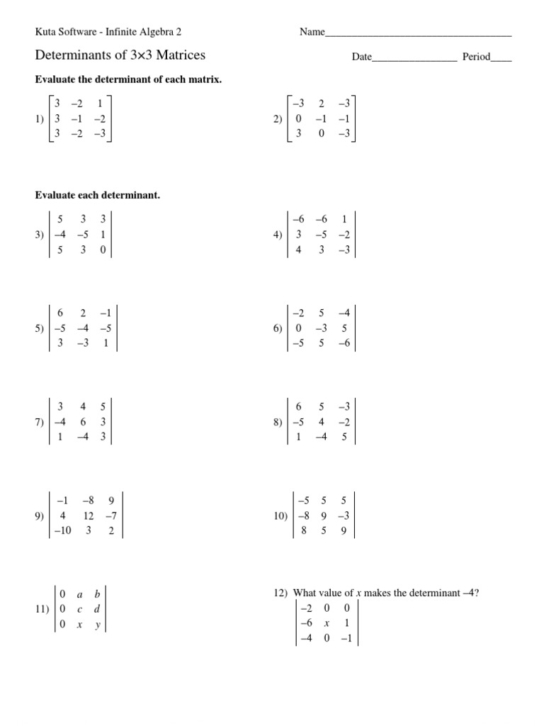Determinants 3x3 | PDF | Determinant | Matrix (Mathematics)