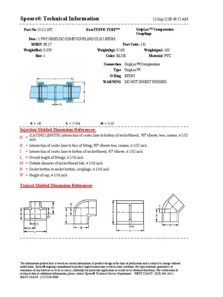 1 PVC Griploc Comp Coupling CL315 Epdm | PDF