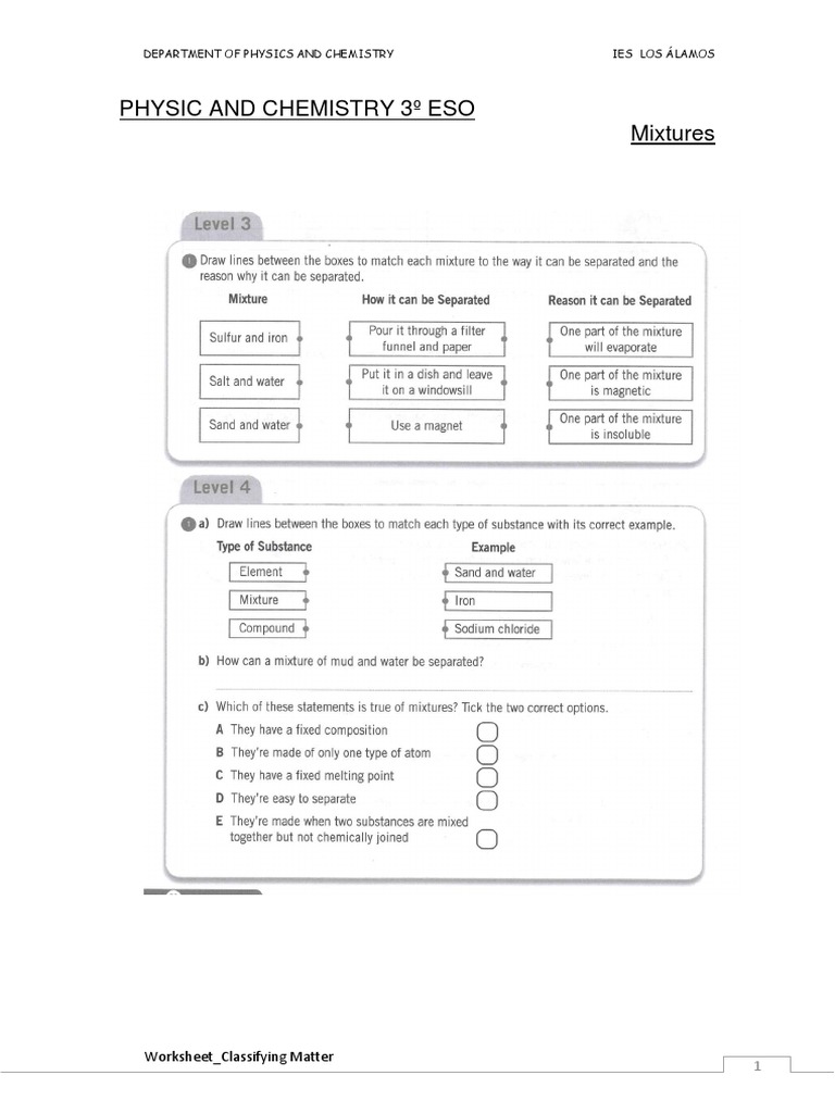 Mixtures Exercises | PDF