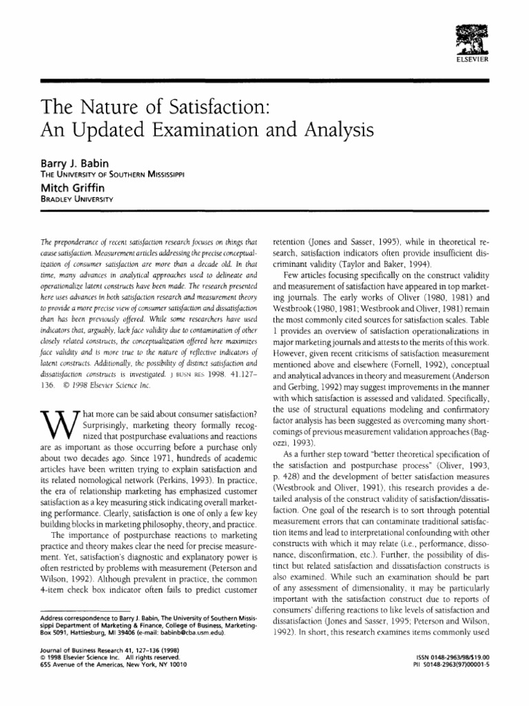 The Nature of Satisfaction | PDF | Job Satisfaction | Customer Satisfaction