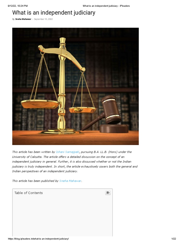 Understanding Independent Judiciary | PDF | Supreme Court Of India ...
