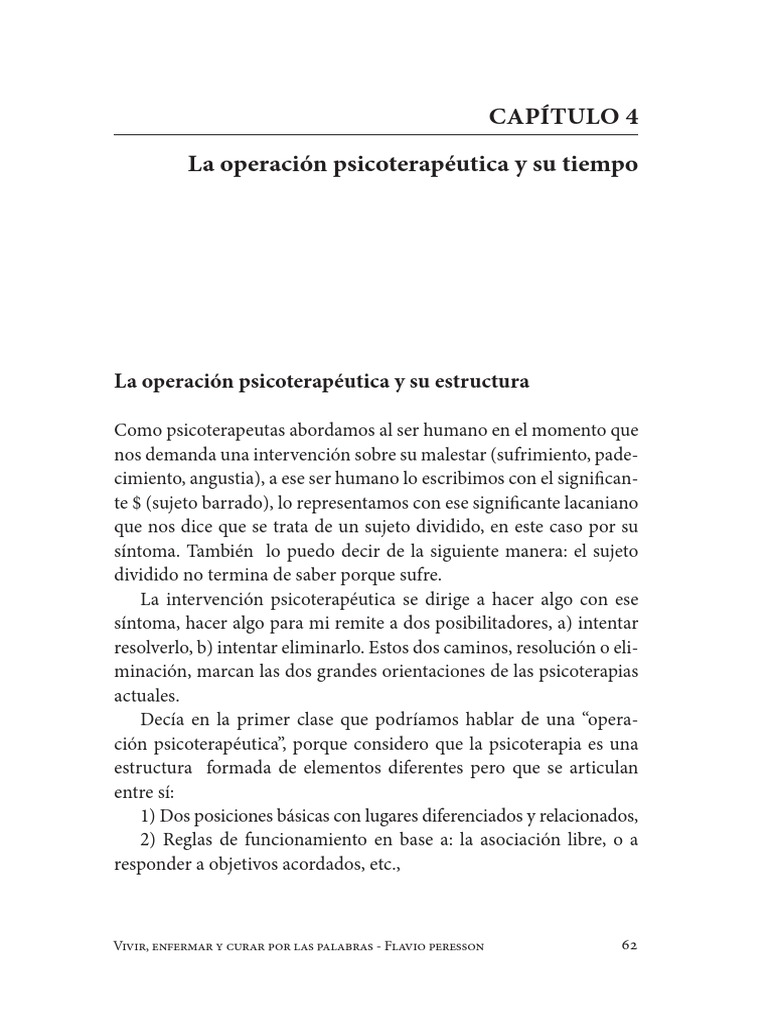 Vivir Enfermar Curar Por Las Palabras CAP 4 | PDF | Psicoanálisis ...