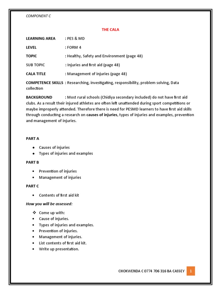 Cala Injuries | PDF | Learning | Clinical Medicine