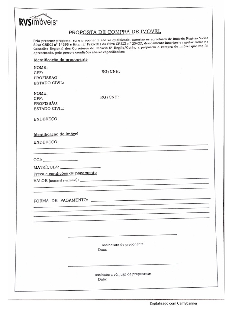 Formulário Proposta | PDF