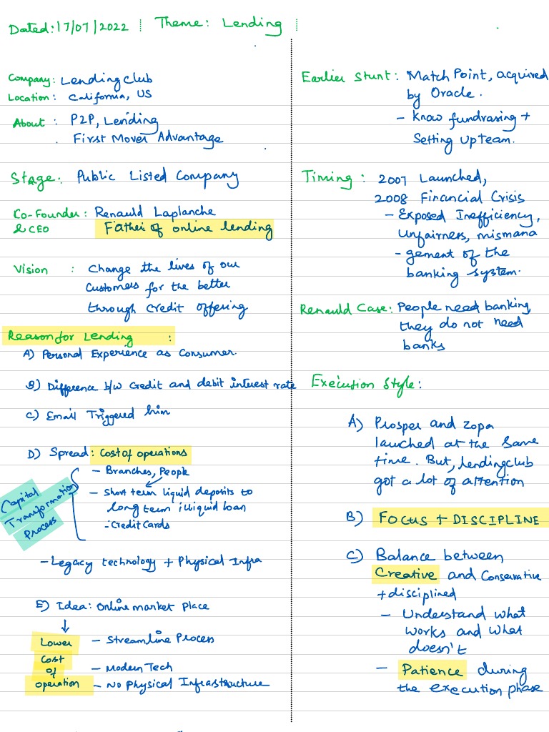 Lending Case Study - Hand Written Notes. | PDF