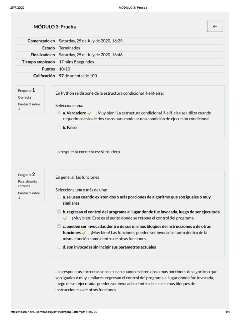 MÓDULO 3 - Prueba 5 | PDF | Flujo de control | Python (lenguaje de ...