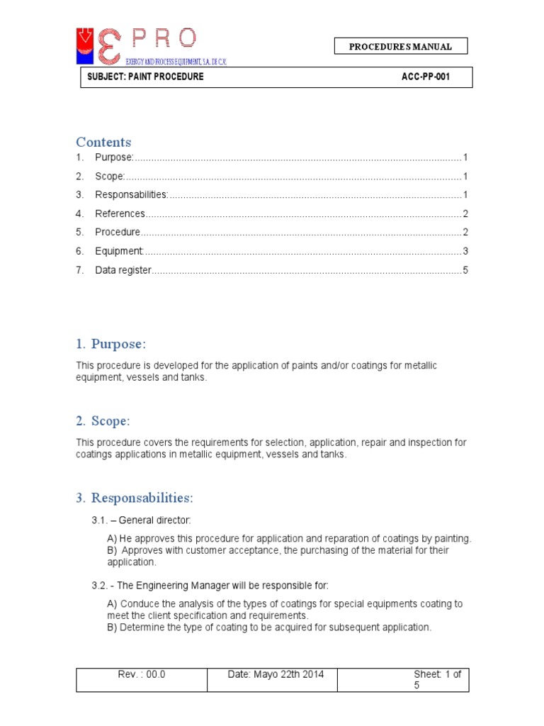 Paint Procedures | Download Free PDF | Paint | Specification (Technical ...