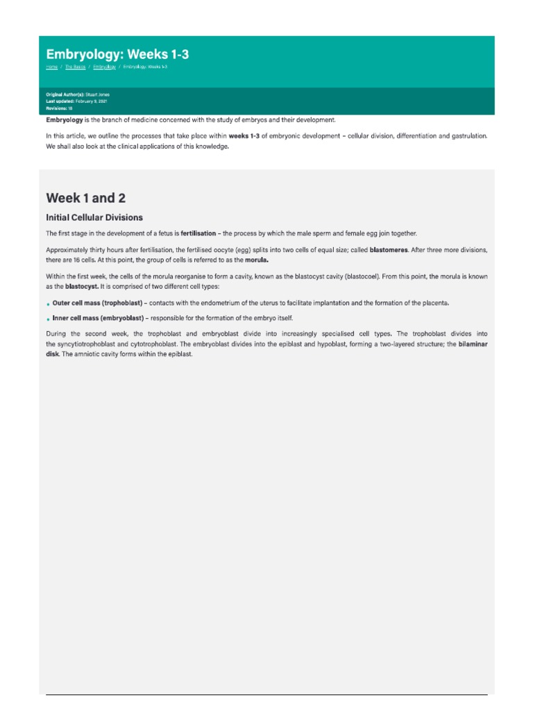 Teach Me Anatomy (Week 1 - 3) | PDF