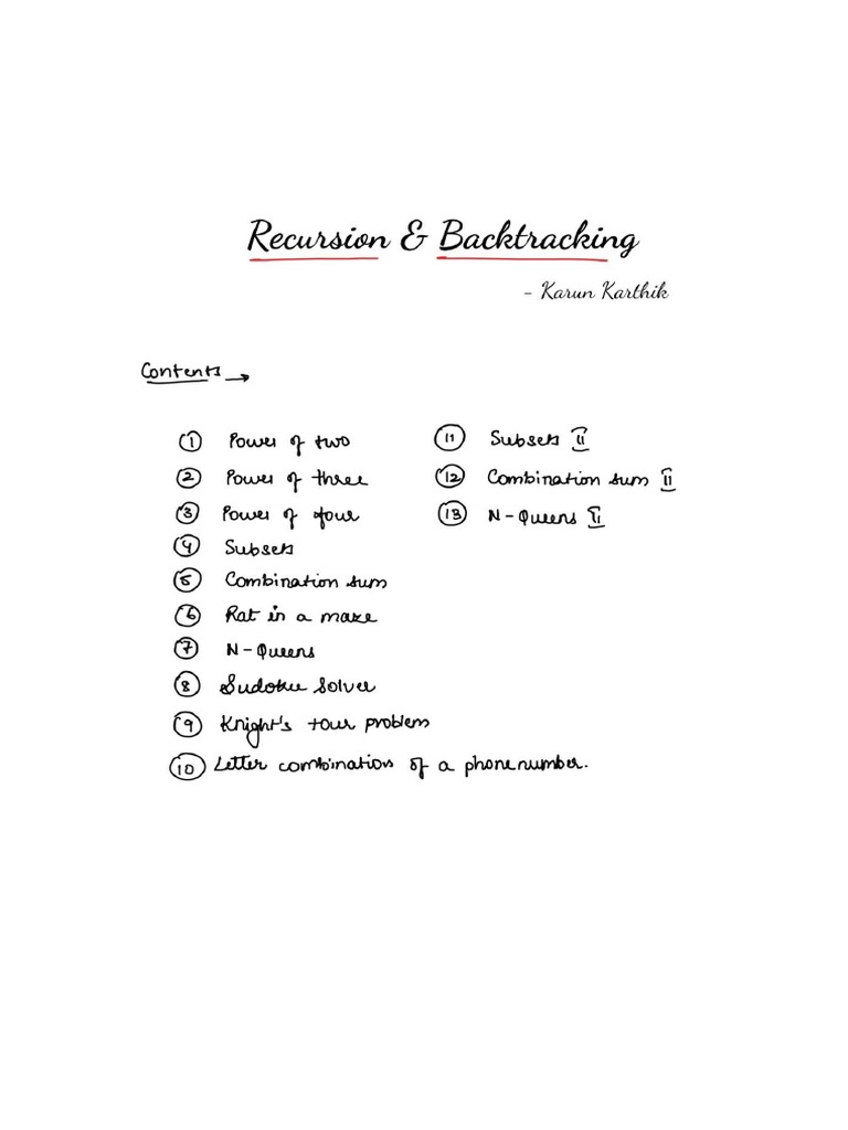 Recursion Backtracking Ebook | PDF