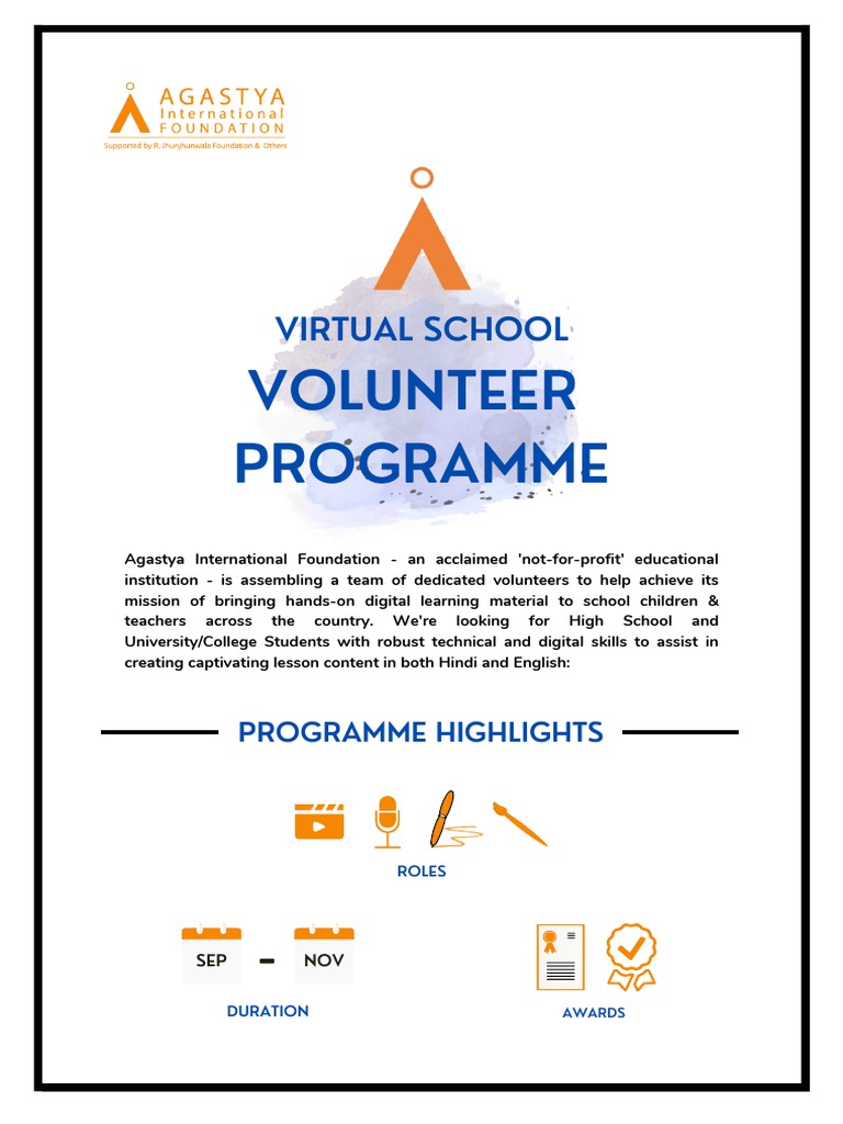 Brief - AVS Volunteer Programme '22 | PDF