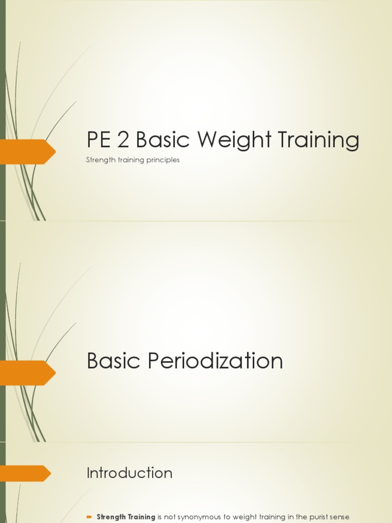 Principles of Strength Training Overview | PDF | Strength Training ...