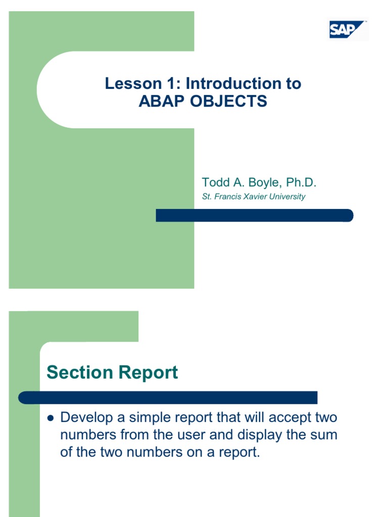 Lecture1 Intro To ABAP | PDF