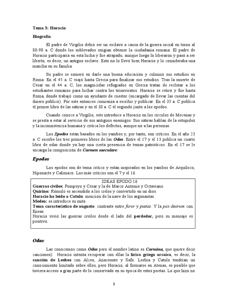 Horacio | PDF | Horacio | Poesía lírica