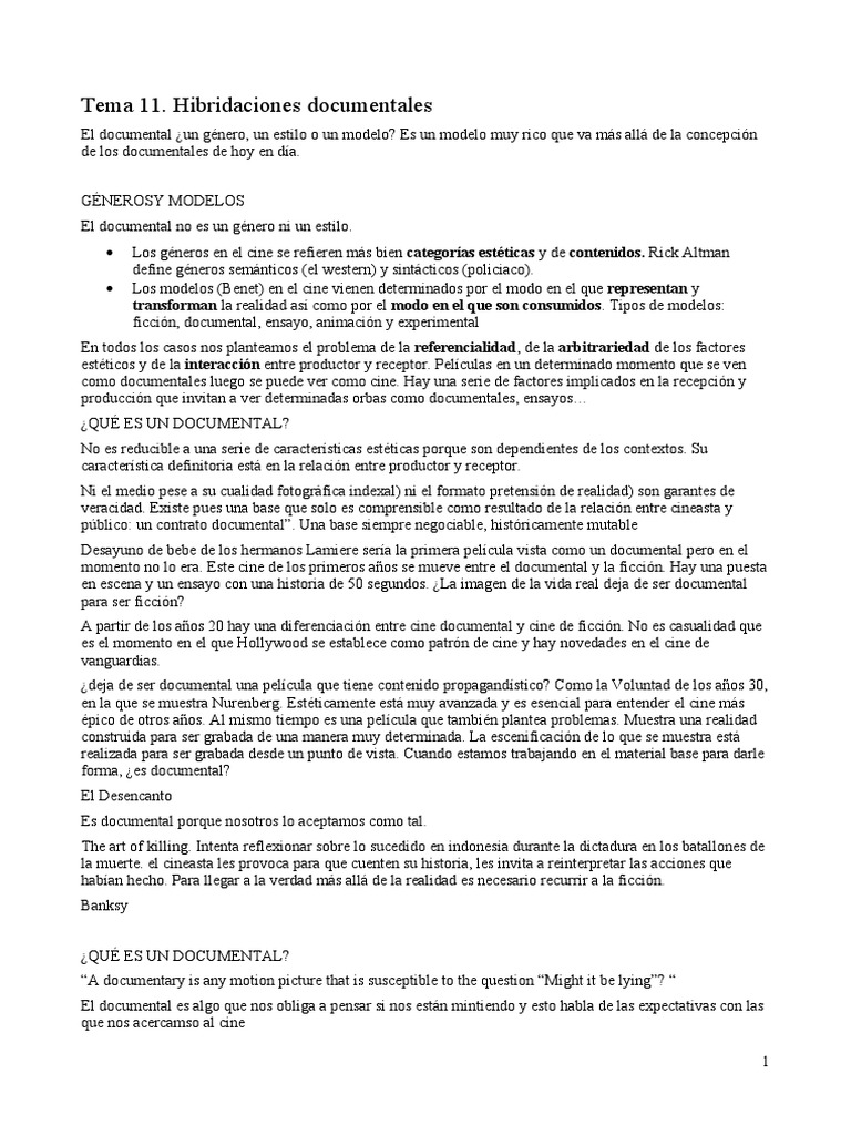 Tema 11 Historia Del Cine | PDF