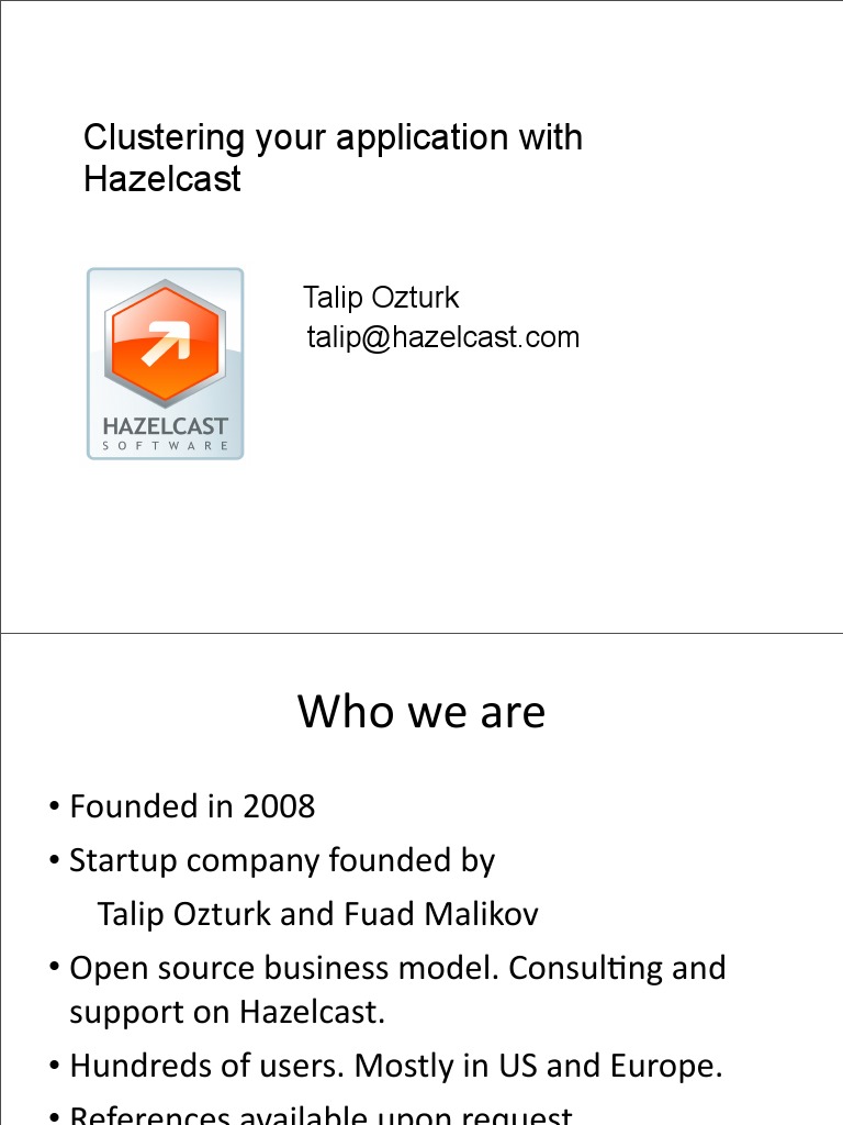 Clustering Your Application With Hazelcast: Talip Ozturk | PDF ...