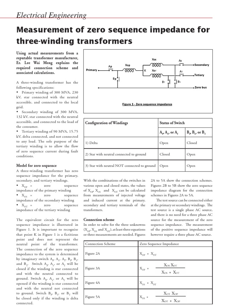 Zero Sequence | PDF | Transformer | Electrical Impedance