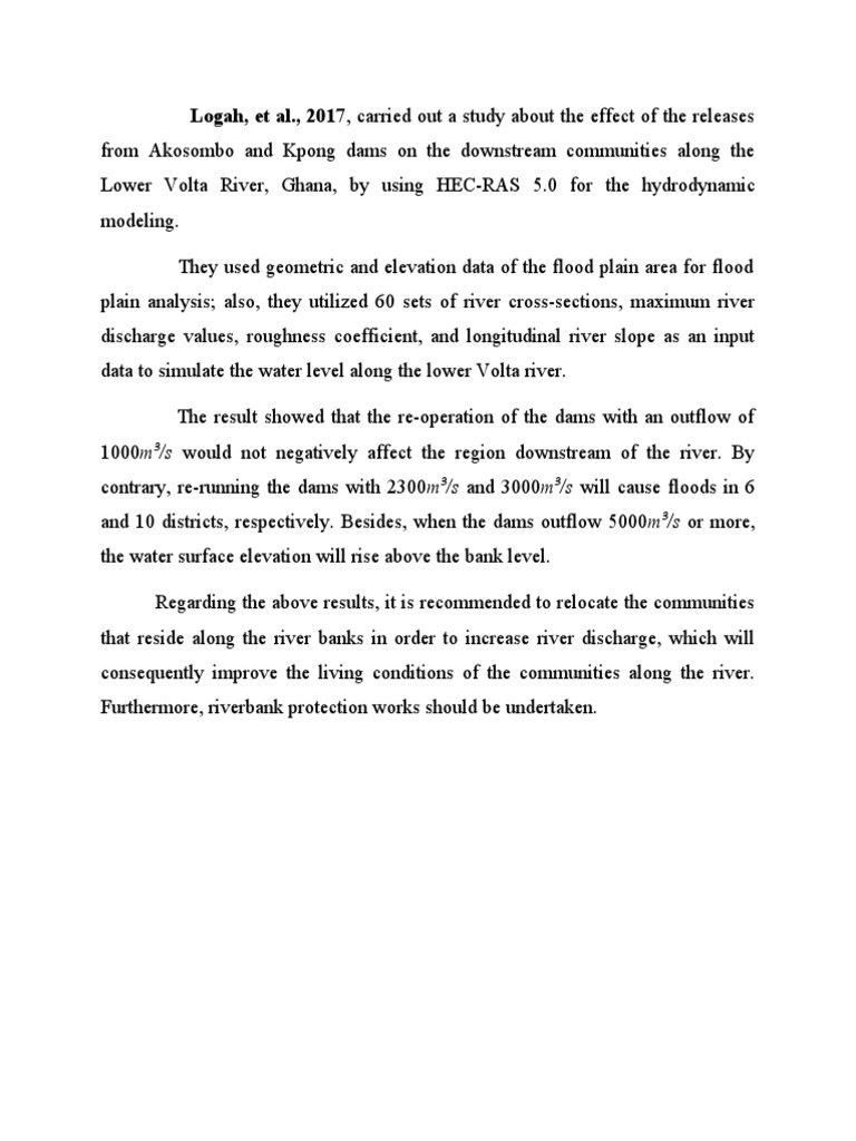Floodplain Hydrodynamic Modelling of The Lower Volta River in Ghana | PDF