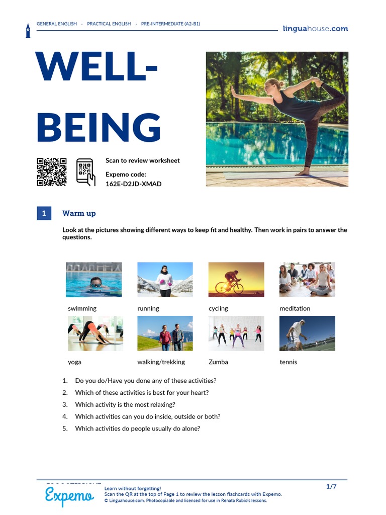 37 Well-Being-British-English-Student | PDF | Verb | Language Mechanics