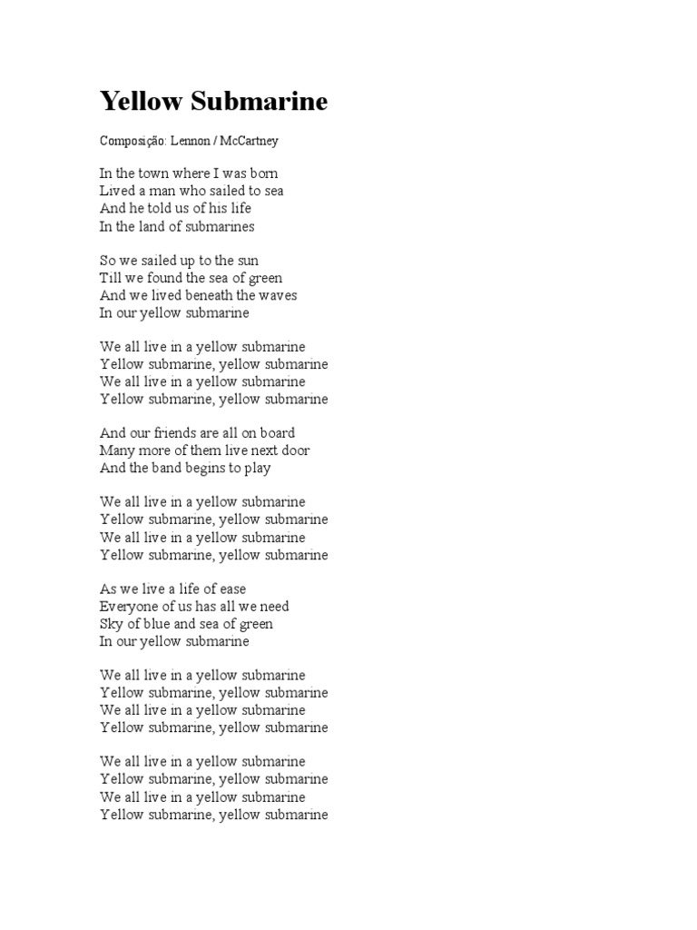 Yellow Submarine | PDF | The Beatles Songs | The Beatles