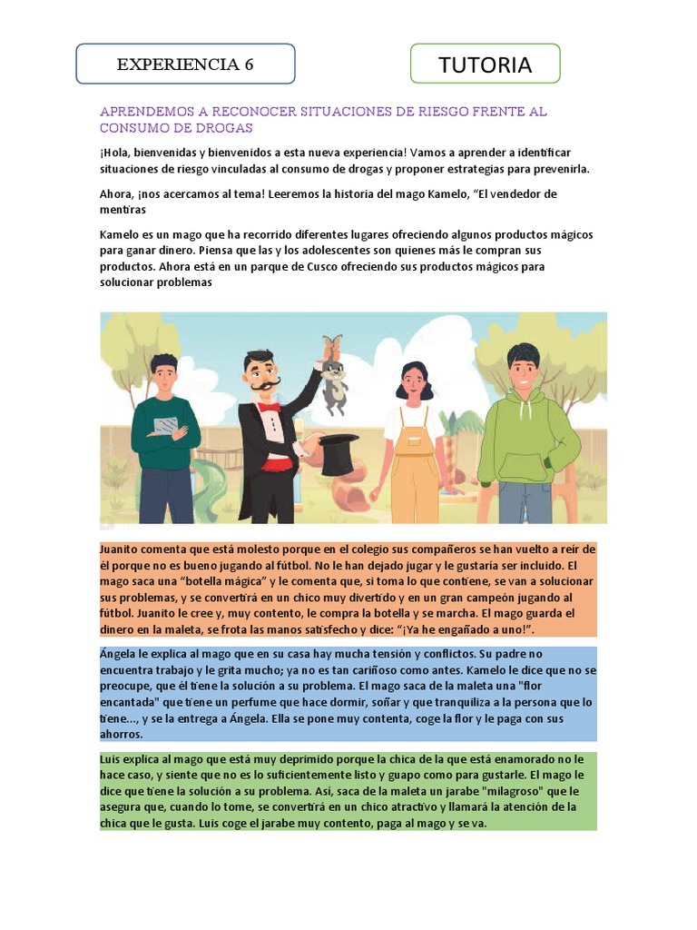 Aprendemos A Reconocer Situaciones de Riesgo Frente Al Consumo de ... Aprendemos A Reconocer Situaciones de Riesgo Frente Al Consumo de ...