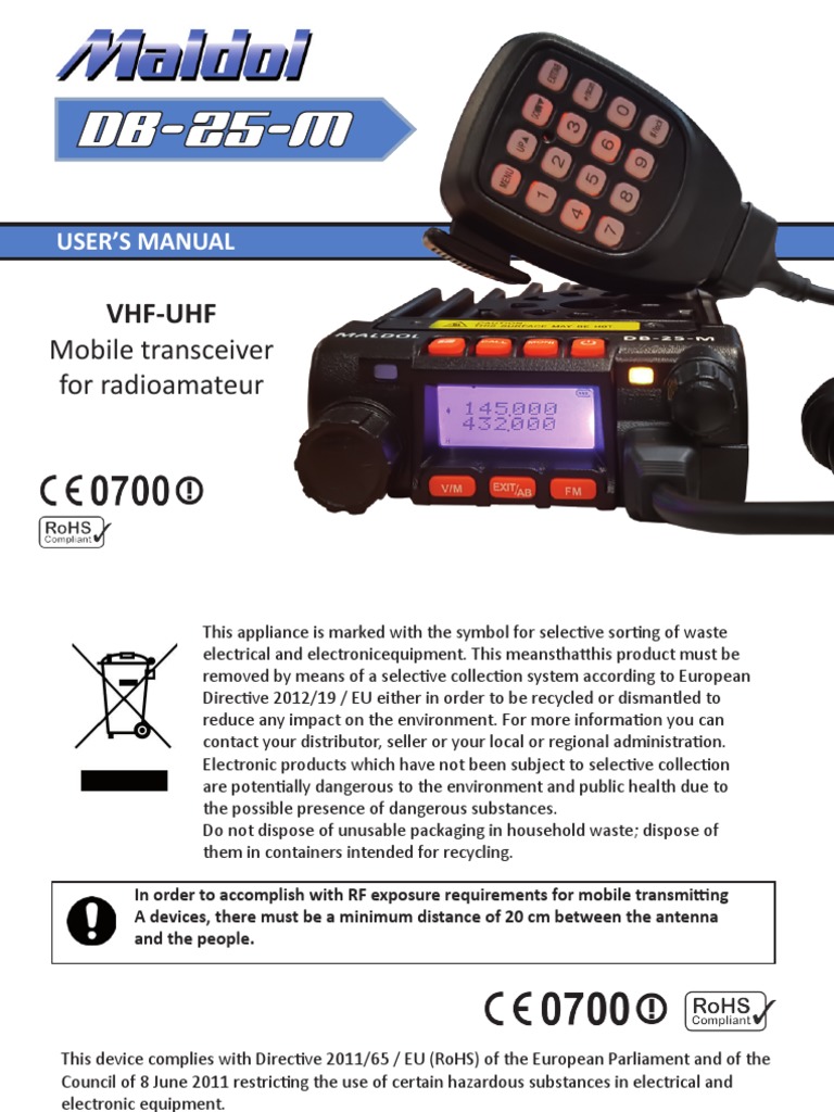 Maldol DB-25-M Eng | PDF | Broadcast Engineering | Communication