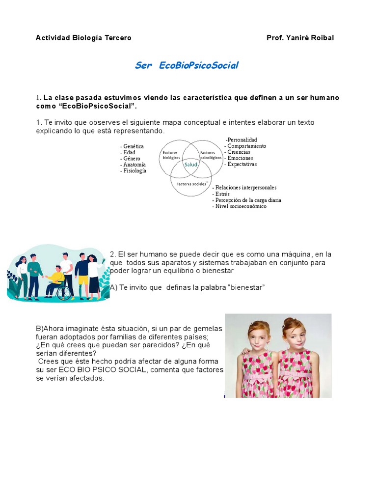 Actividad Tercero Ser Bio Psico Social | PDF