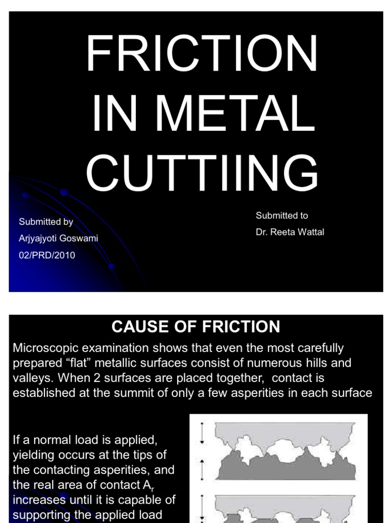 Friction in Metal Cutting Explained | PDF | Friction | Deformation ...