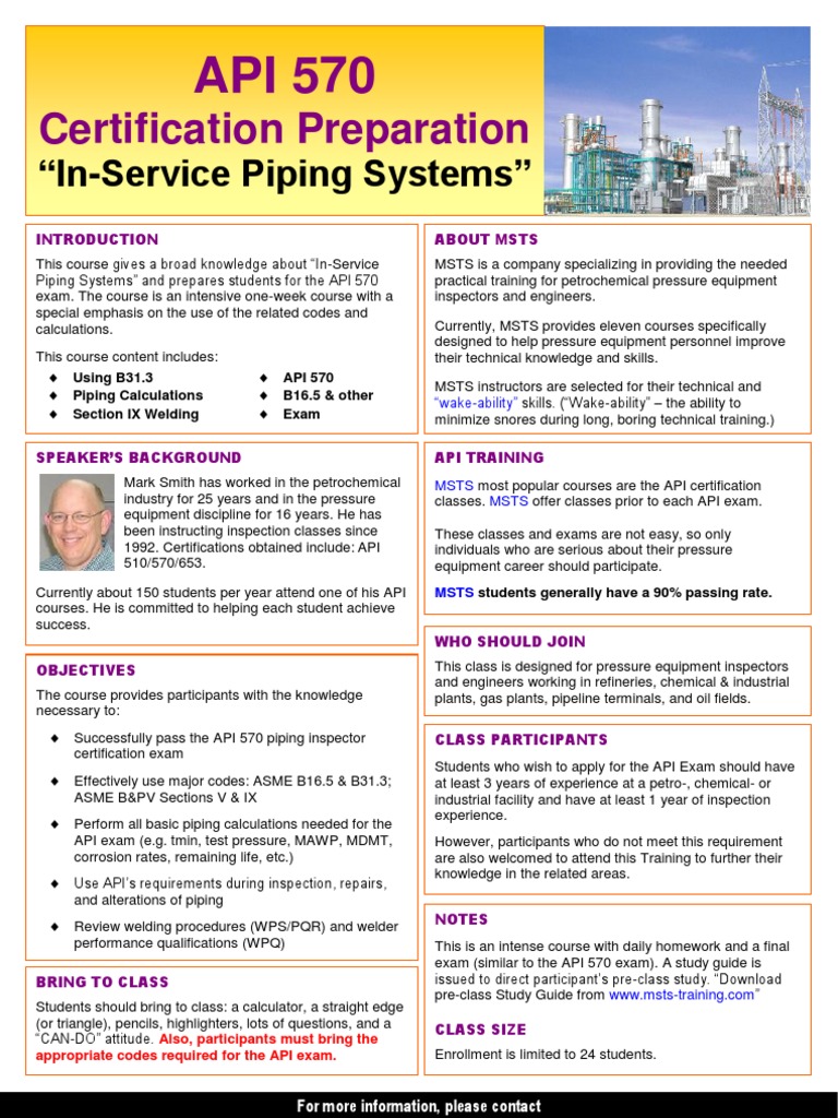 Certification Preparation: "In-Service Piping Systems" | PDF | Test ...