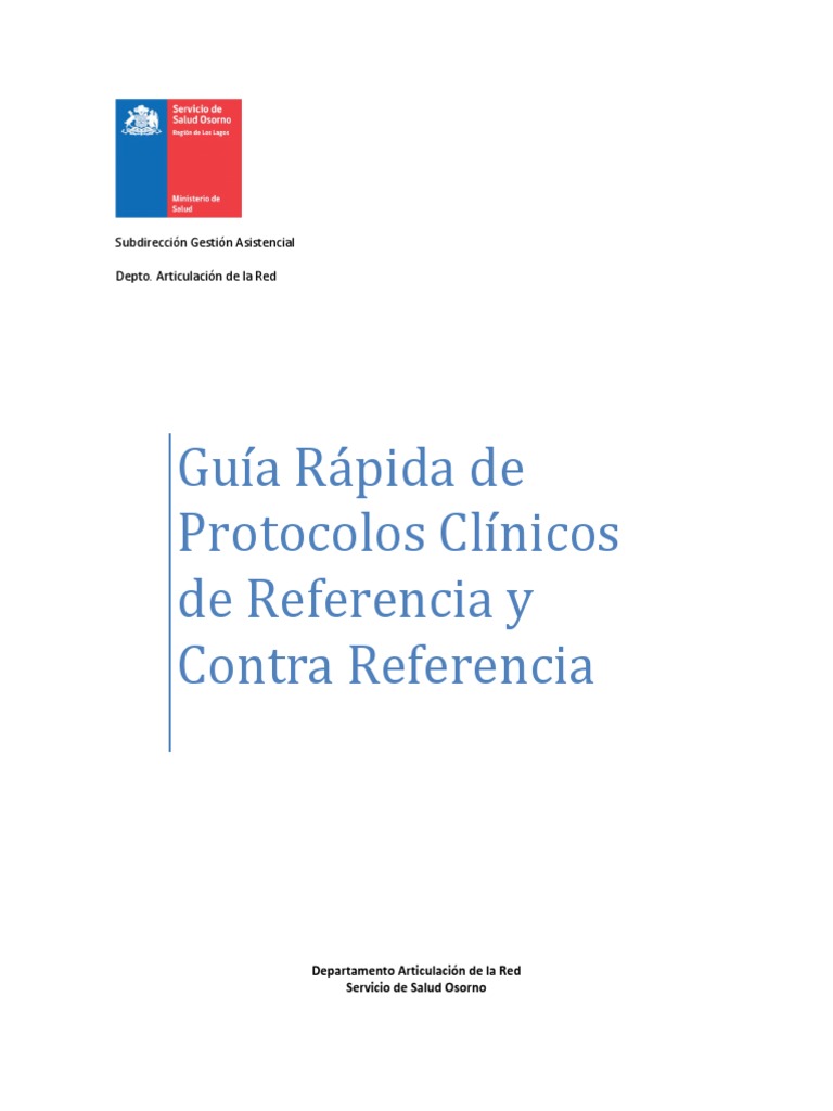 Guía Rápida Protocolos Referencia y Contrarreferencia 1 | PDF | Epidemiología | Medicina