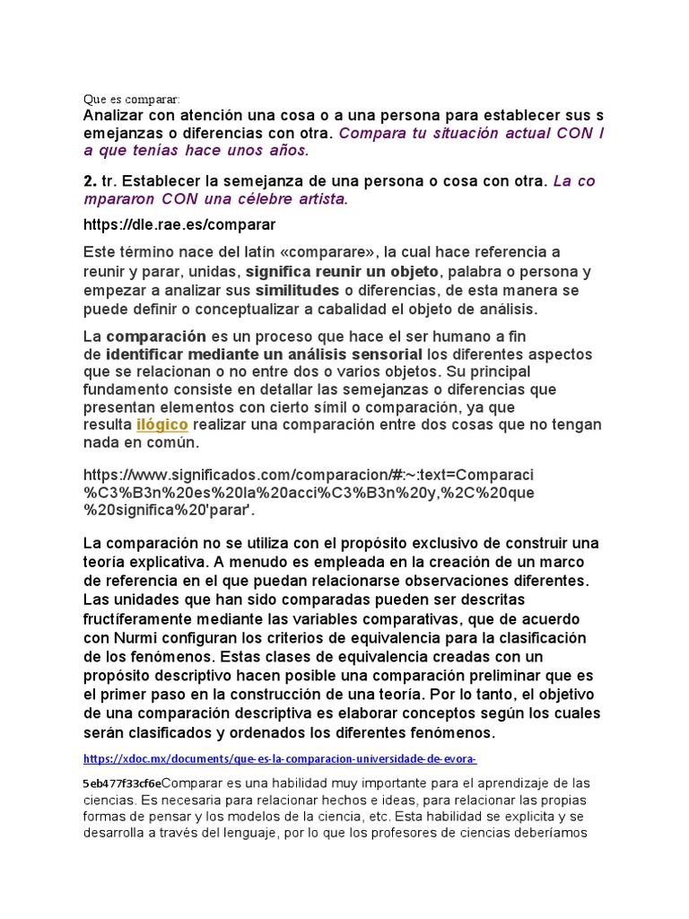 Que Es Comparar | PDF | Aprendizaje | Teoría