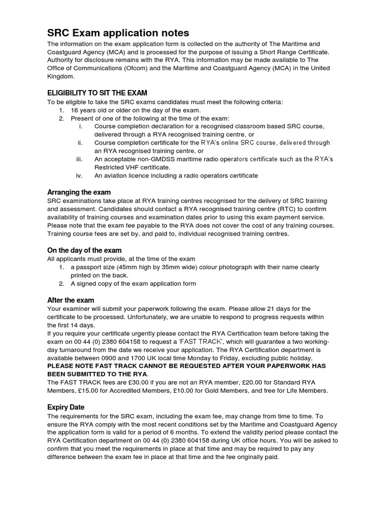 SRC Exam Candidate Notes | PDF | Test (Assessment)