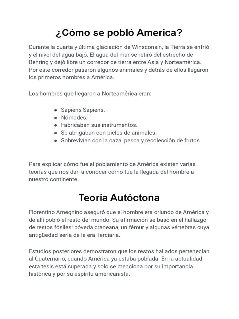 ¿Cómo Se Pobló America | PDF | Américas | Ciencias de la Tierra
