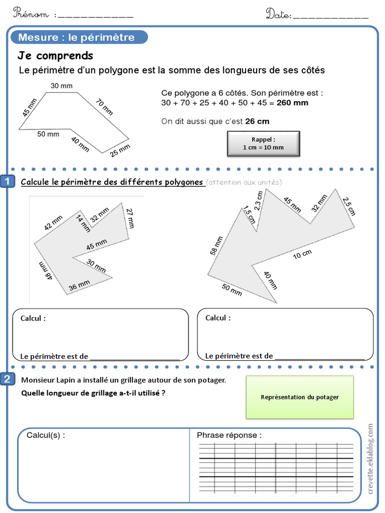 Calcul du périmètre des polygones | PDF | Longueur | Mesure géométrique