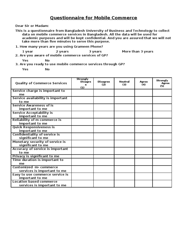 Research & Questionnaire | PDF