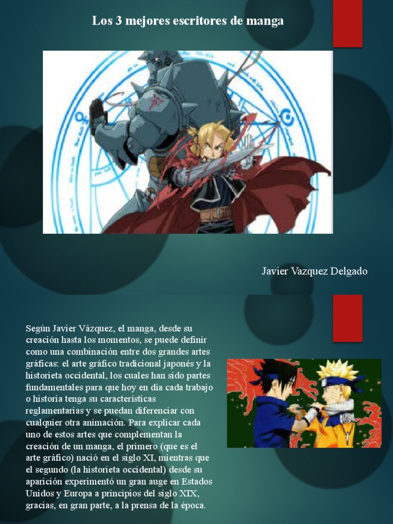 Javier Vazquez Delgado - Los 3 Mejores Escritores de Manga | PDF ...