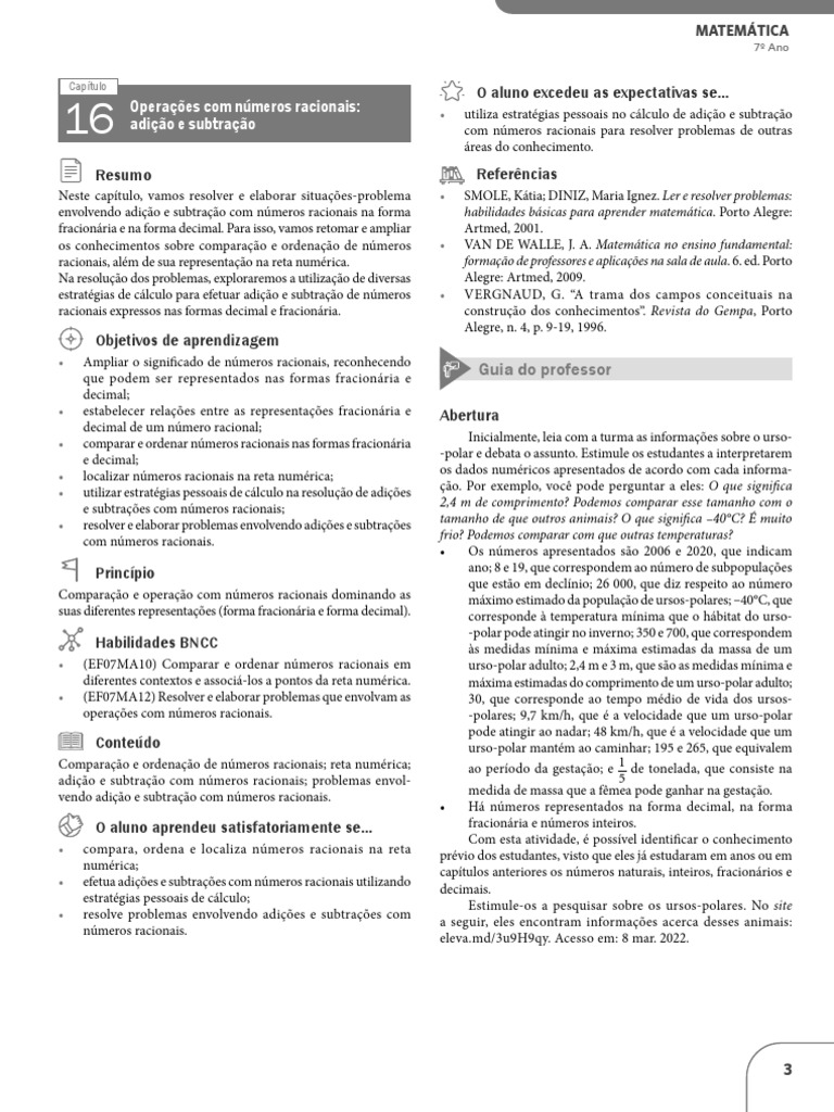 Eleva Gabarito Volume 03 Ef7 Mat Regular La | PDF | Número racional | Decimal