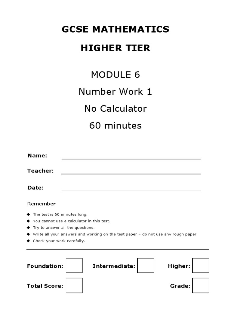 (40236) GCSE Module 6 - Practice Test | PDF | Significant Figures | Paper