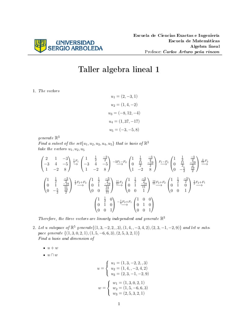 Algebra Lineal | PDF