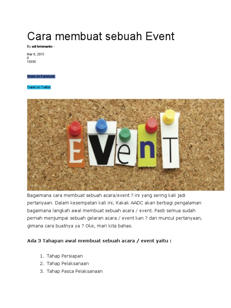 Cara Membuat Sebuah Event | PDF