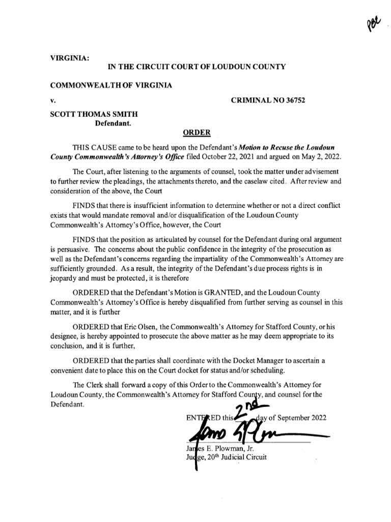Loudoun County Judge Order | PDF