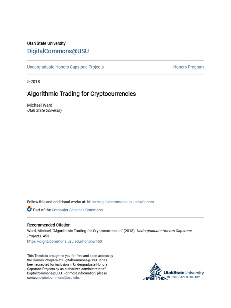 Algorithmic Trading For Cryptocurrencies | PDF | Technical Analysis | Cryptocurrency