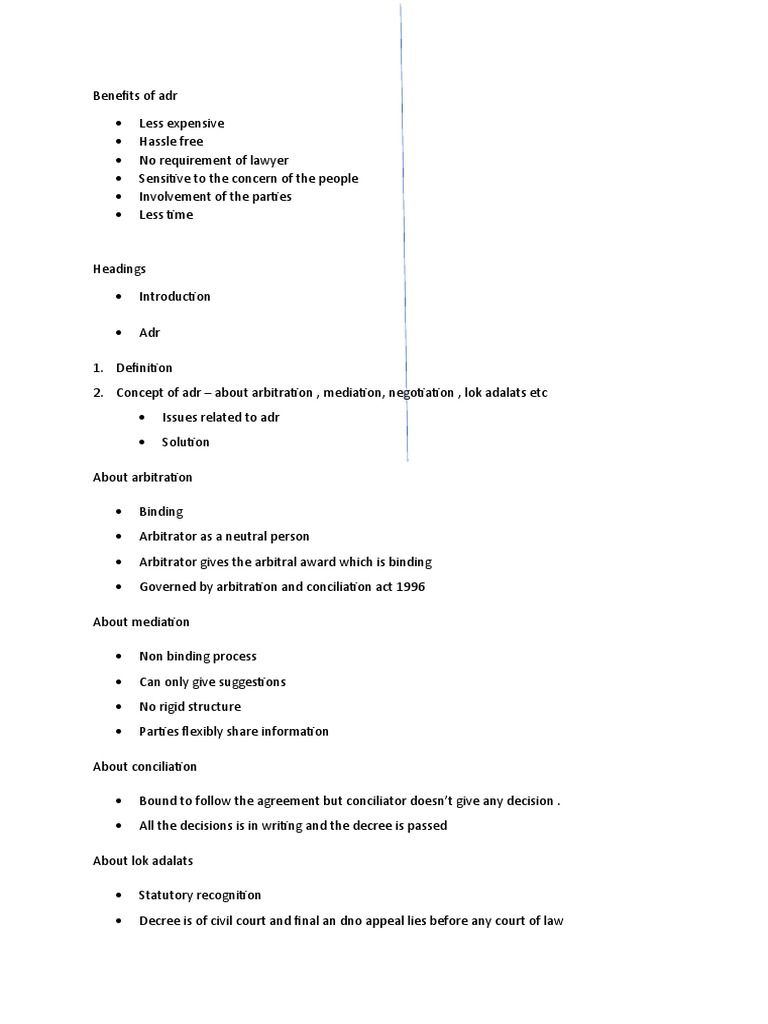 Benefits of Adr | PDF