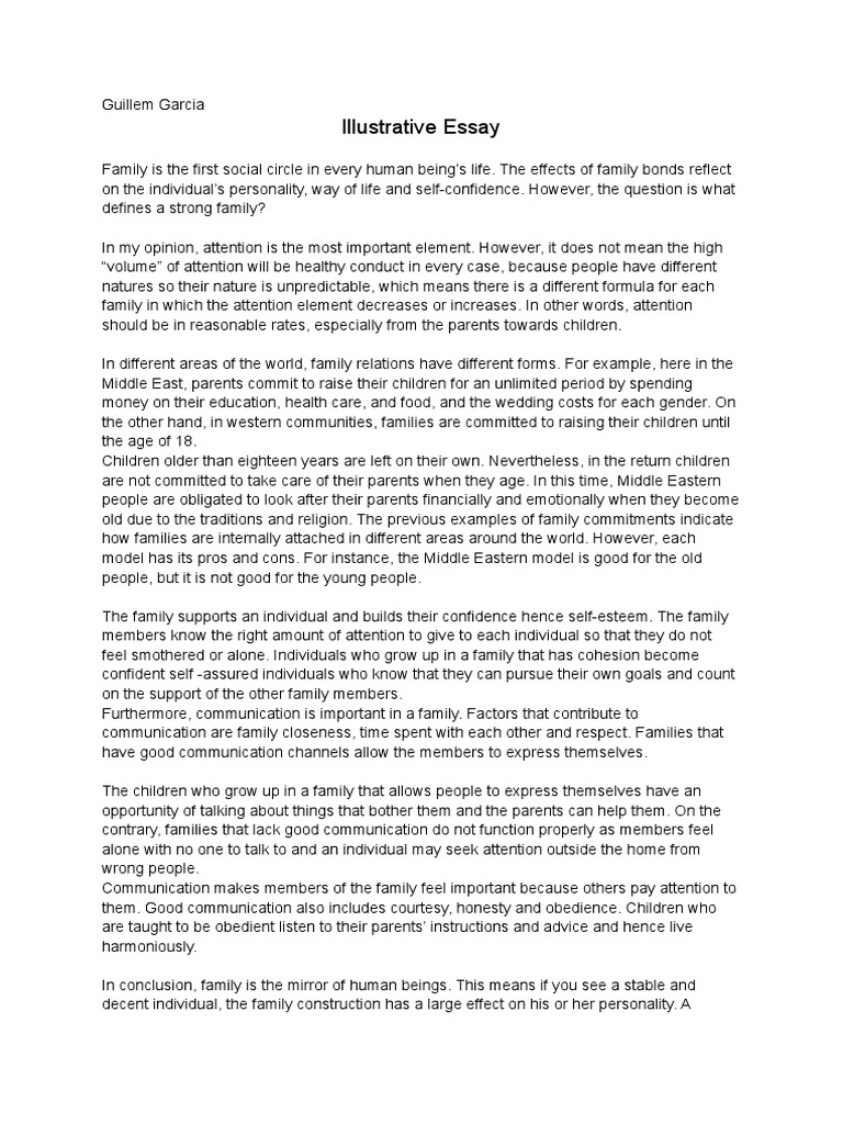 Illustrative Essay | PDF | Family | Self Esteem