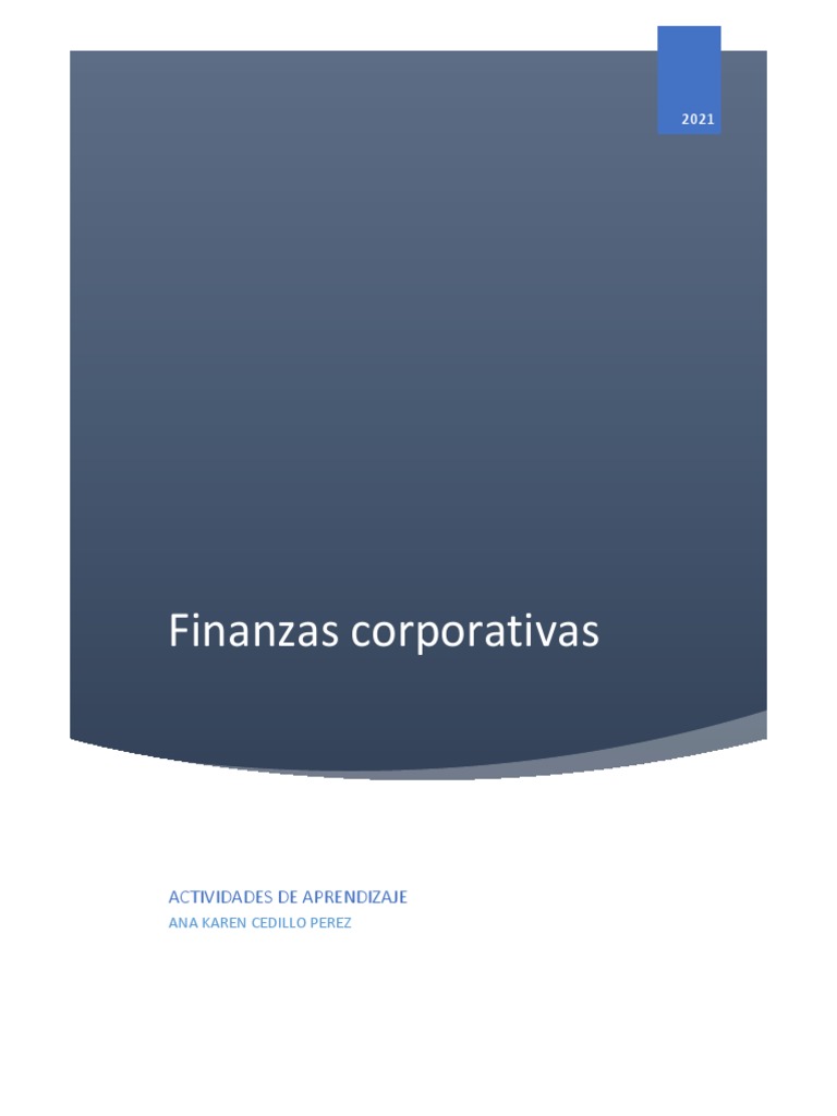 Archivo 2 Finanzas Corporativas | Descargar gratis PDF | Business | Teneduría de libros